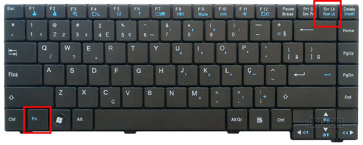 Teclado com teclas trocadas, Letras por Números - ativando Num Lock no ...
