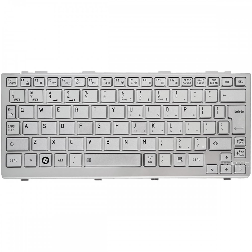 Teclado Para Netbook Toshiba Nb200 Nb205 Prata Com Moldura